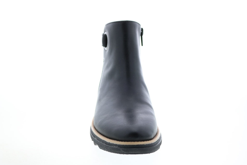 Clarks Sharon Spring 26144296 Womens Black Leather Zipper Ankle & Boot ...