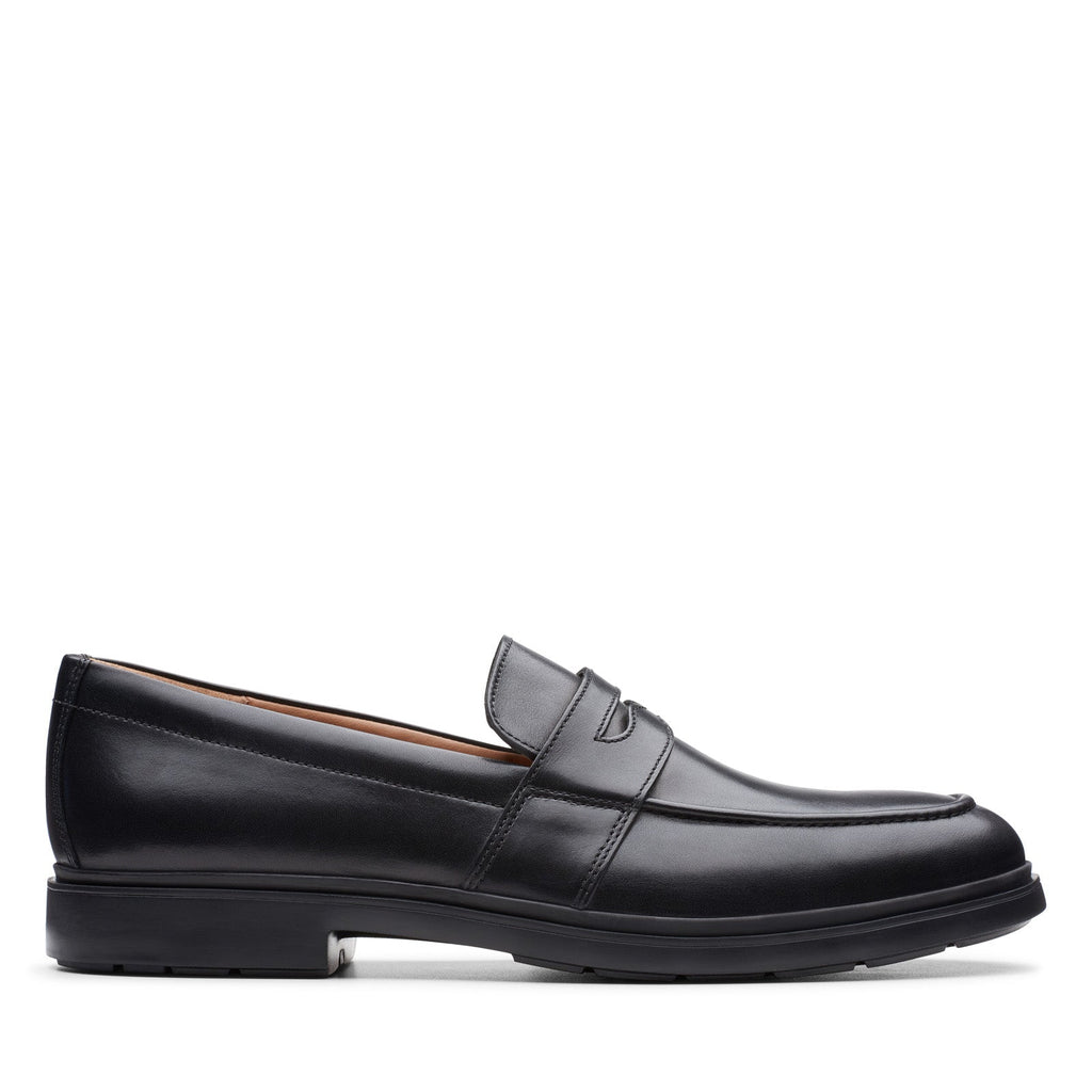 Clarks Un Tailor View 26146129 Mens Black Loafers & Slip Ons Penny Sho ...