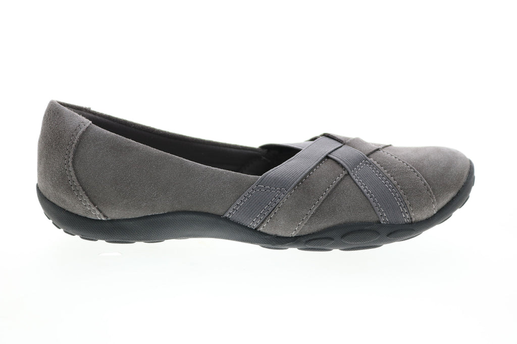 Clarks Haley Jay Suede 26146932 Womens Gray Suede Slip On Ballet Flats ...