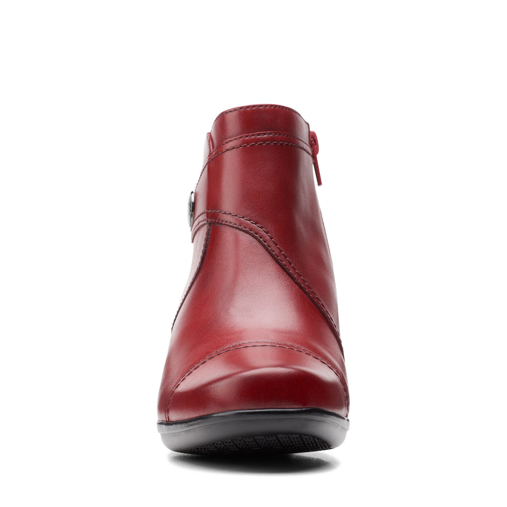 Clarks Emily Calle 26154989 Womens Red Wide Leather Ankle & Booties Bo ...