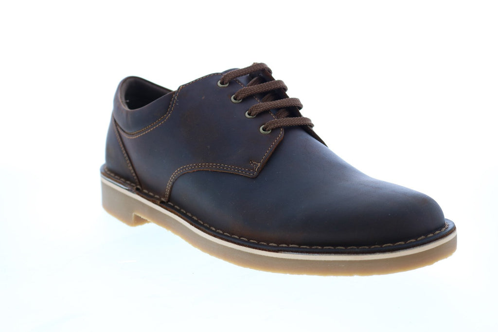 Clarks Bushacre 3 Lo Mens Brown Leather Oxfords & Lace Ups Plain Toe S ...