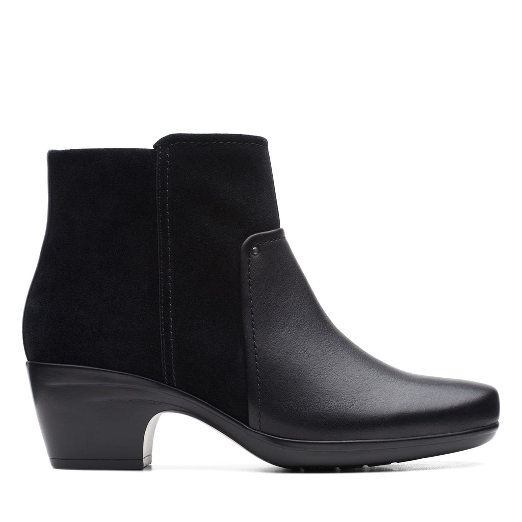 Clarks Emily Low Boot 26162098 Womens Black Leather Ankle & Booties Bo ...