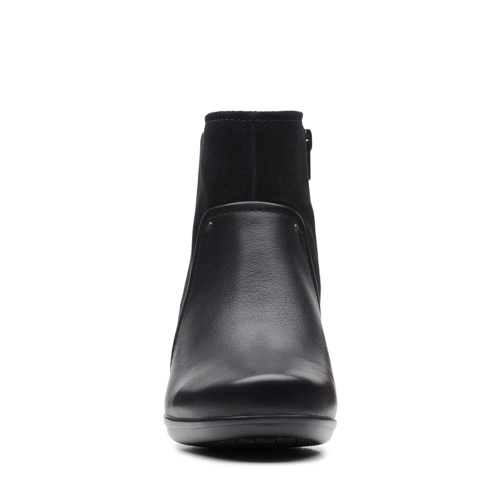 Clarks Emily Low Boot 26162098 Womens Black Leather Ankle & Booties Bo ...