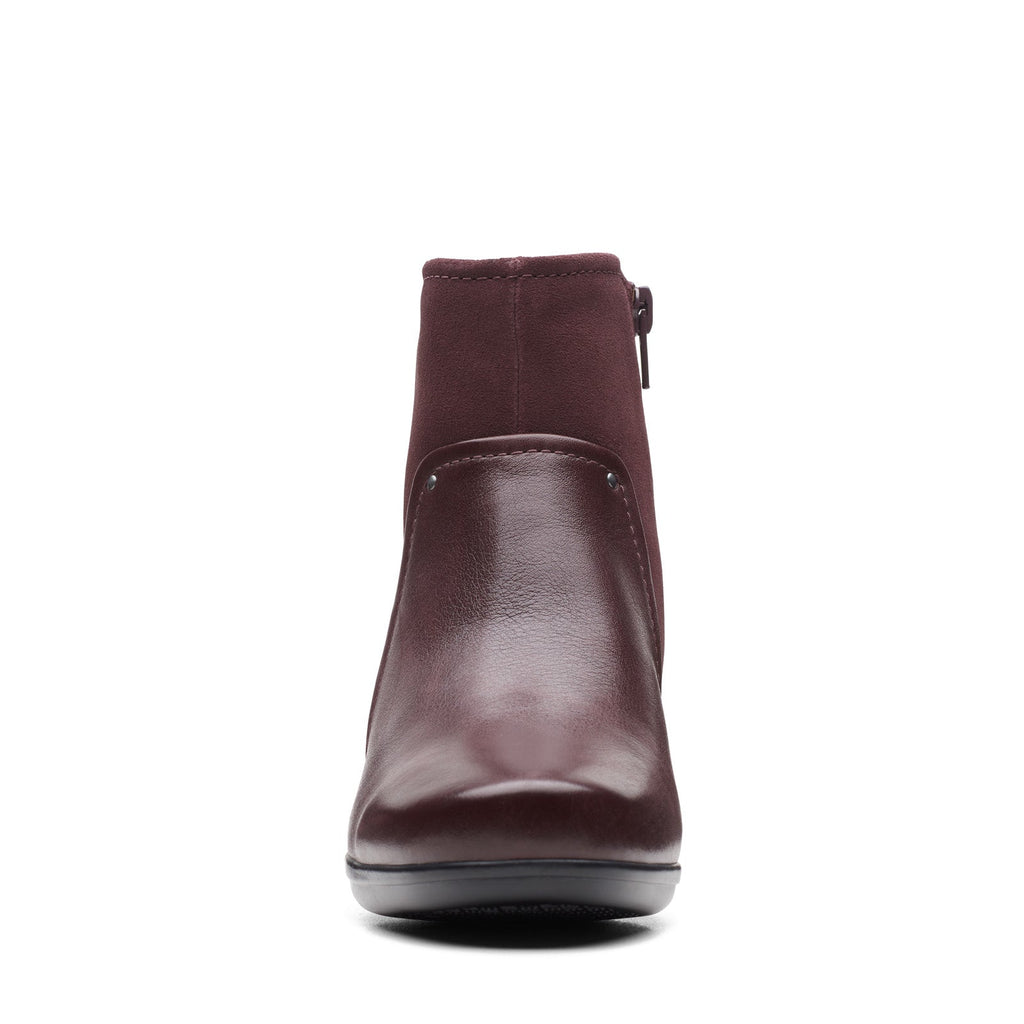 Clarks Emily Low Boot 26163795 Womens Burgundy Wide Ankle & Booties Bo ...