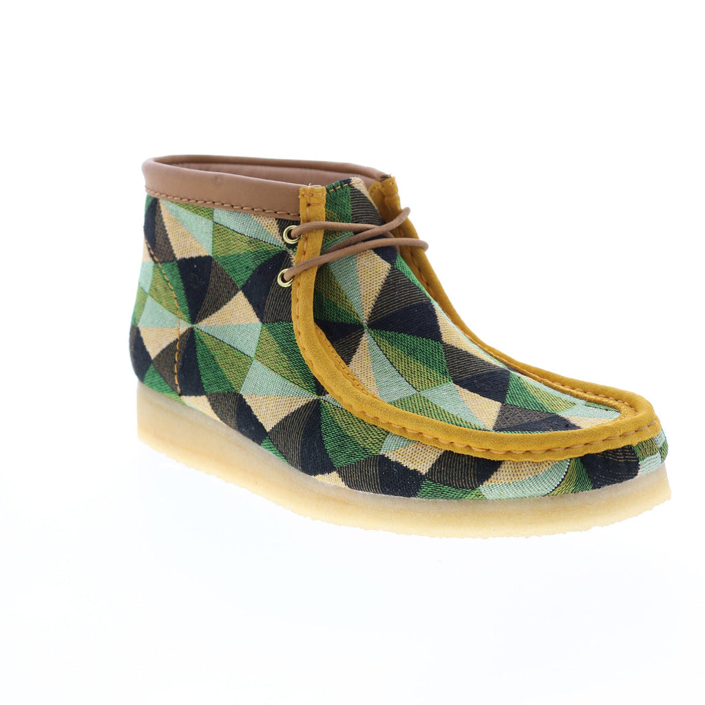 Clarks Wallabee Boot 26165732 Mens Green Canvas Lace Up Chukkas Boots ...