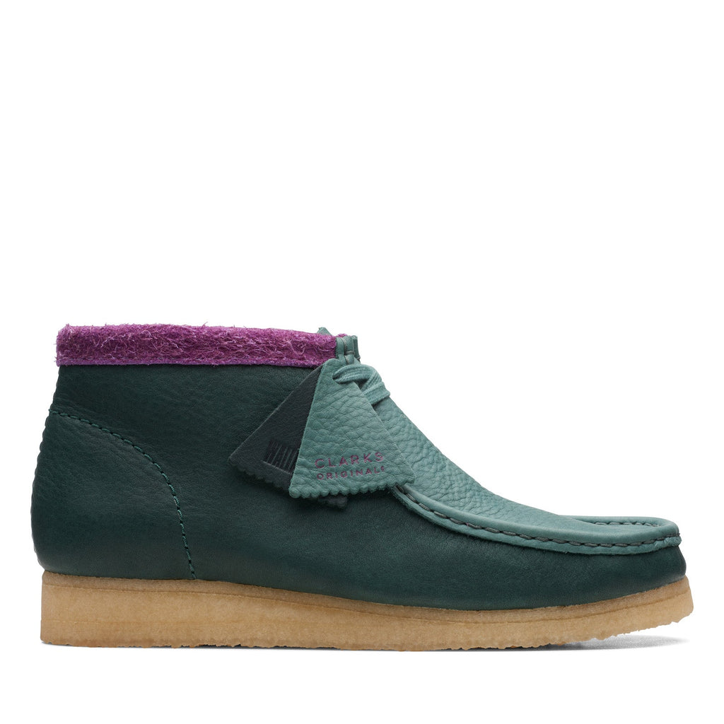 Clarks Wallabee Boot 26168831 Mens Green Leather Lace Up Chukkas Boots ...