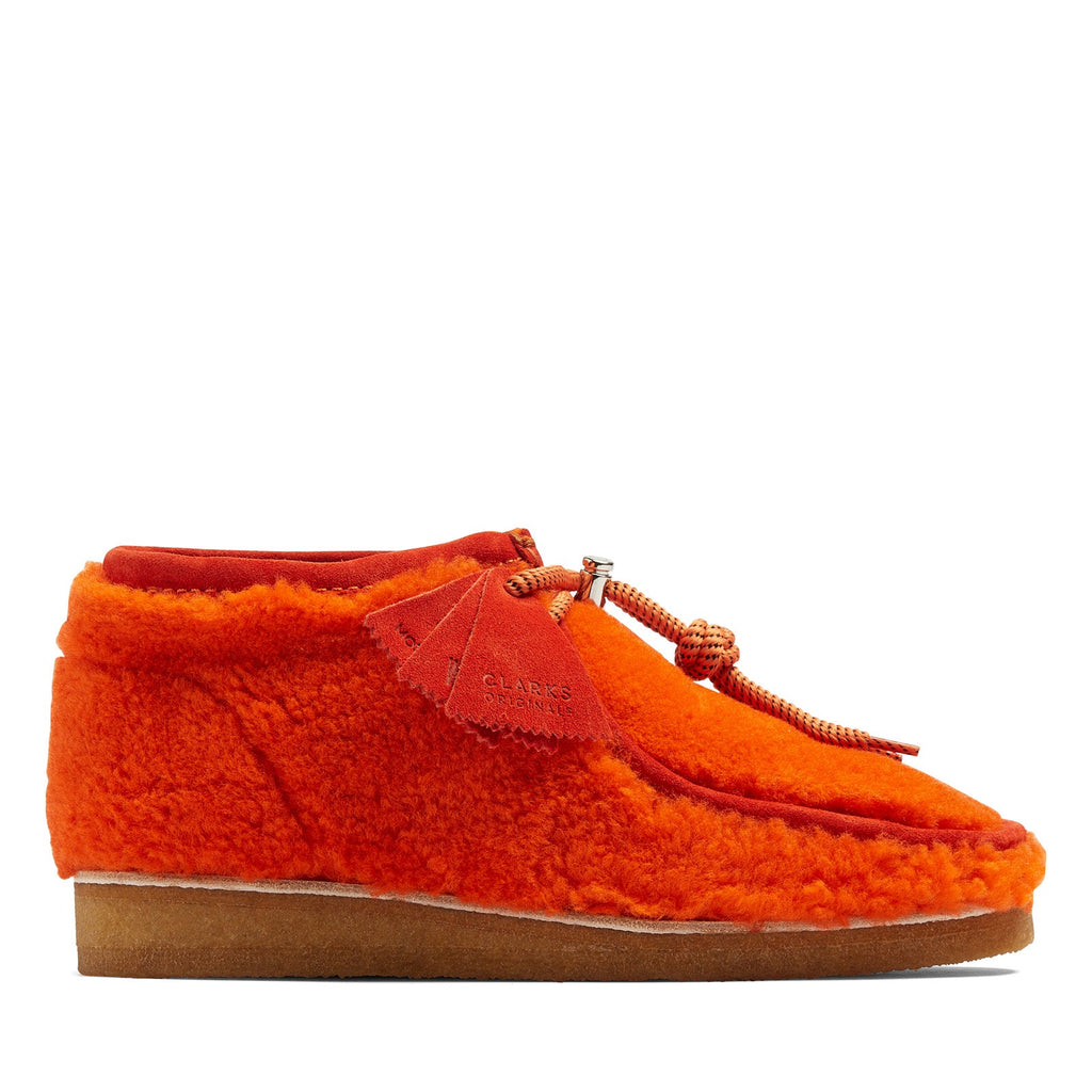Clarks Wallabee Boot Moncler 1952 Orange Shearling Mens Orange Chukkas ...