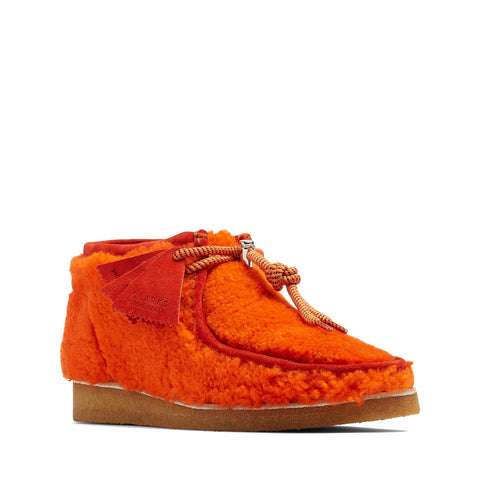 Clarks Wallabee Boot Moncler 1952 Orange Shearling Mens Orange Chukkas ...