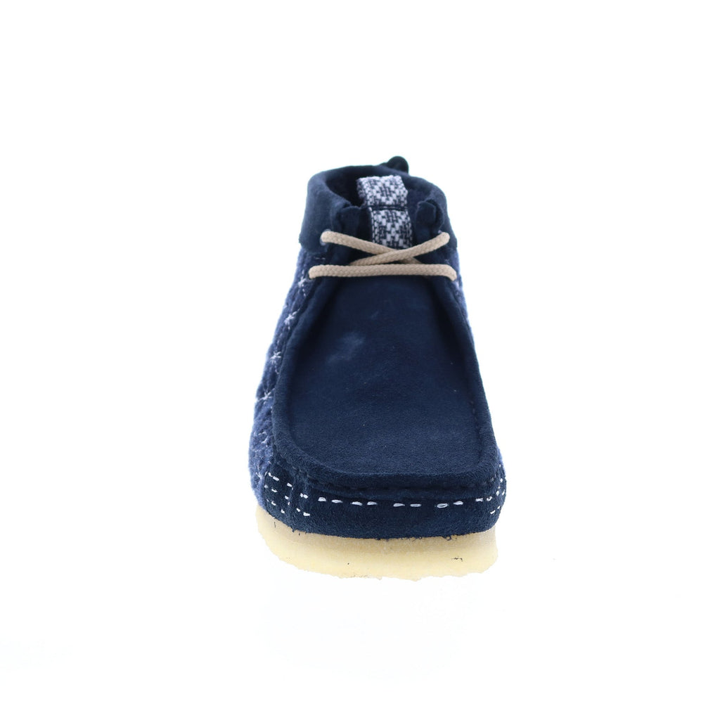 Clarks Wallabee Boot 26169152 Mens Blue Suede Lace Up Chukkas Boots ...