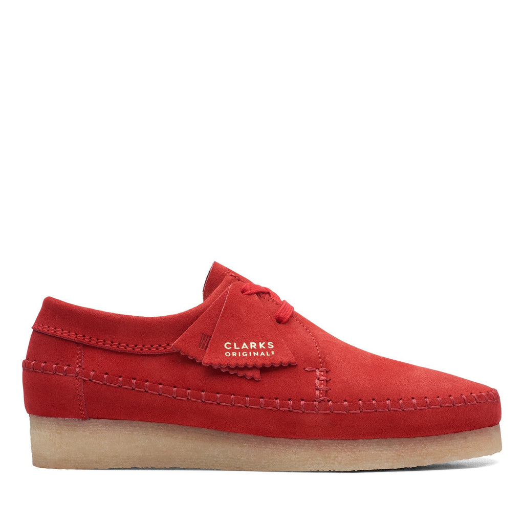 Clarks Weaver 26169441 Mens Red Suede Oxfords & Lace Ups Casual Shoes ...
