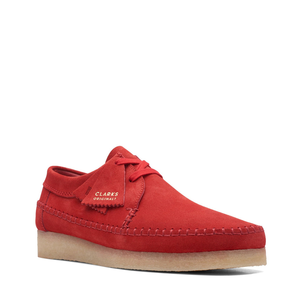 Clarks Weaver 26169441 Mens Red Suede Oxfords & Lace Ups Casual Shoes ...