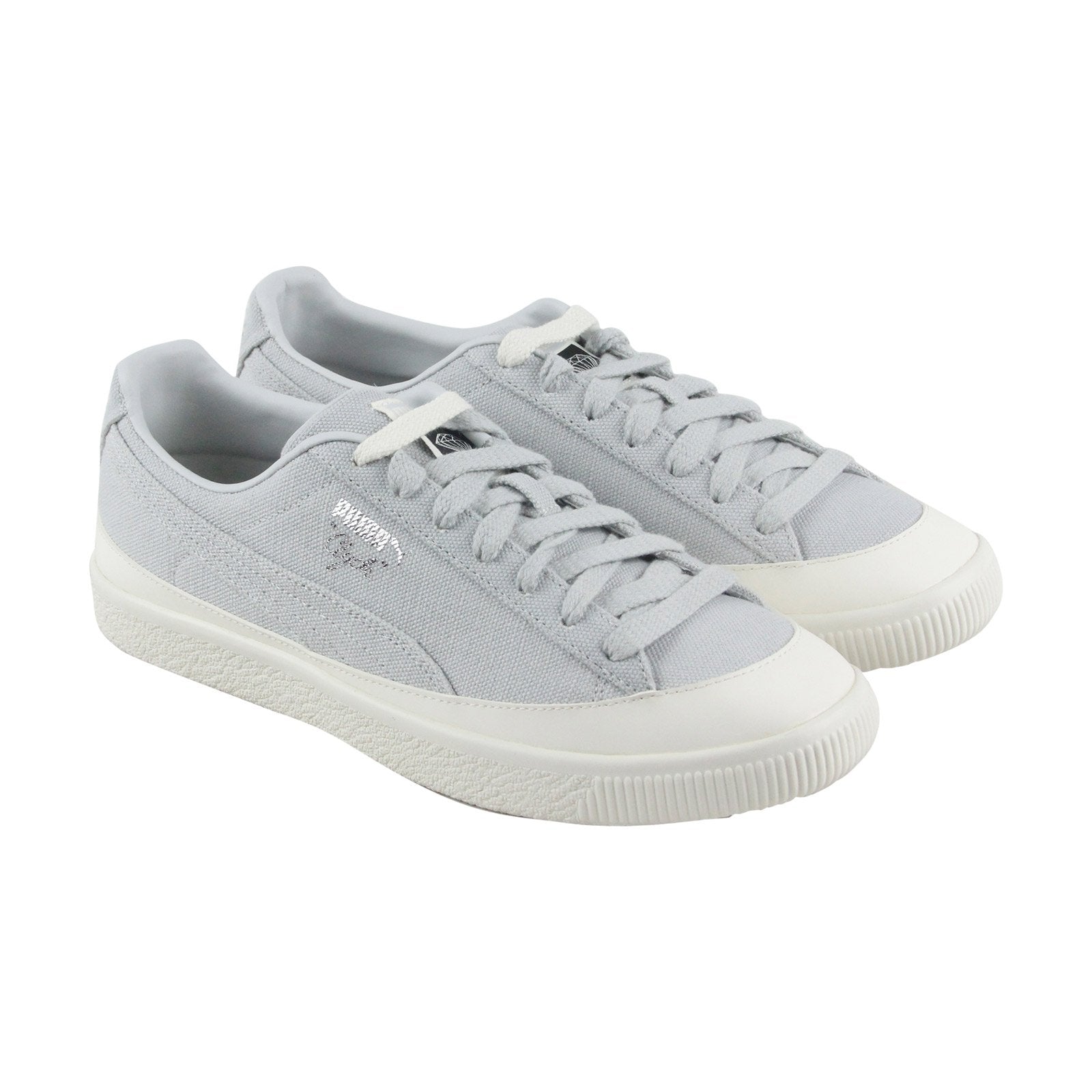 Puma Clyde Diamond 36565102 Mens Gray Canvas Casual Lace Up Sneakers S ...