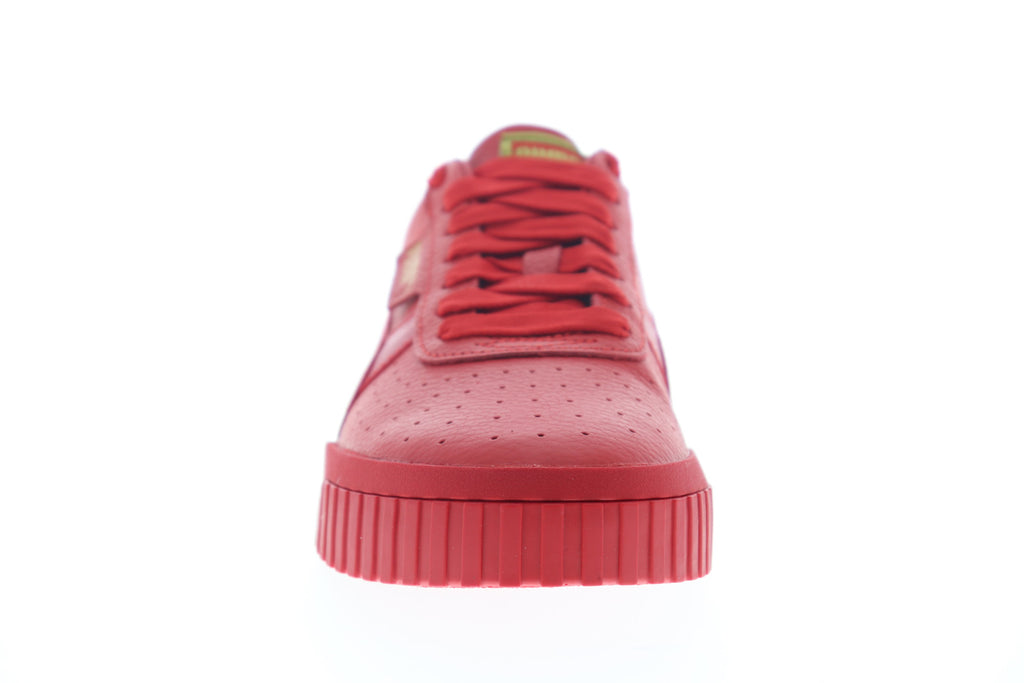 Puma Cali 36915520 Womens Red Leather Lace Up Lifestyle Sneakers Shoes ...