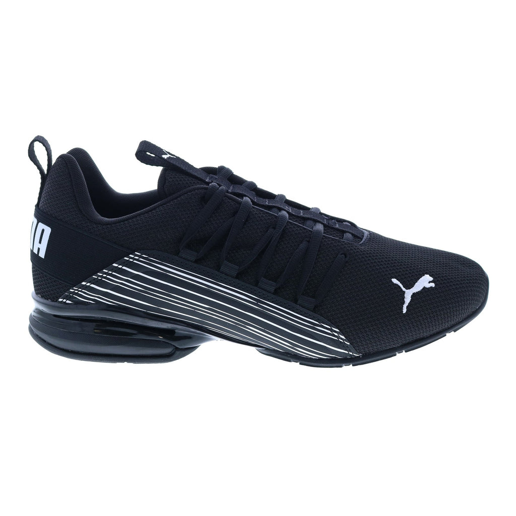 Puma Axelion Linear Lines Wide 37817601 Mens Black Athletic Running Sh ...