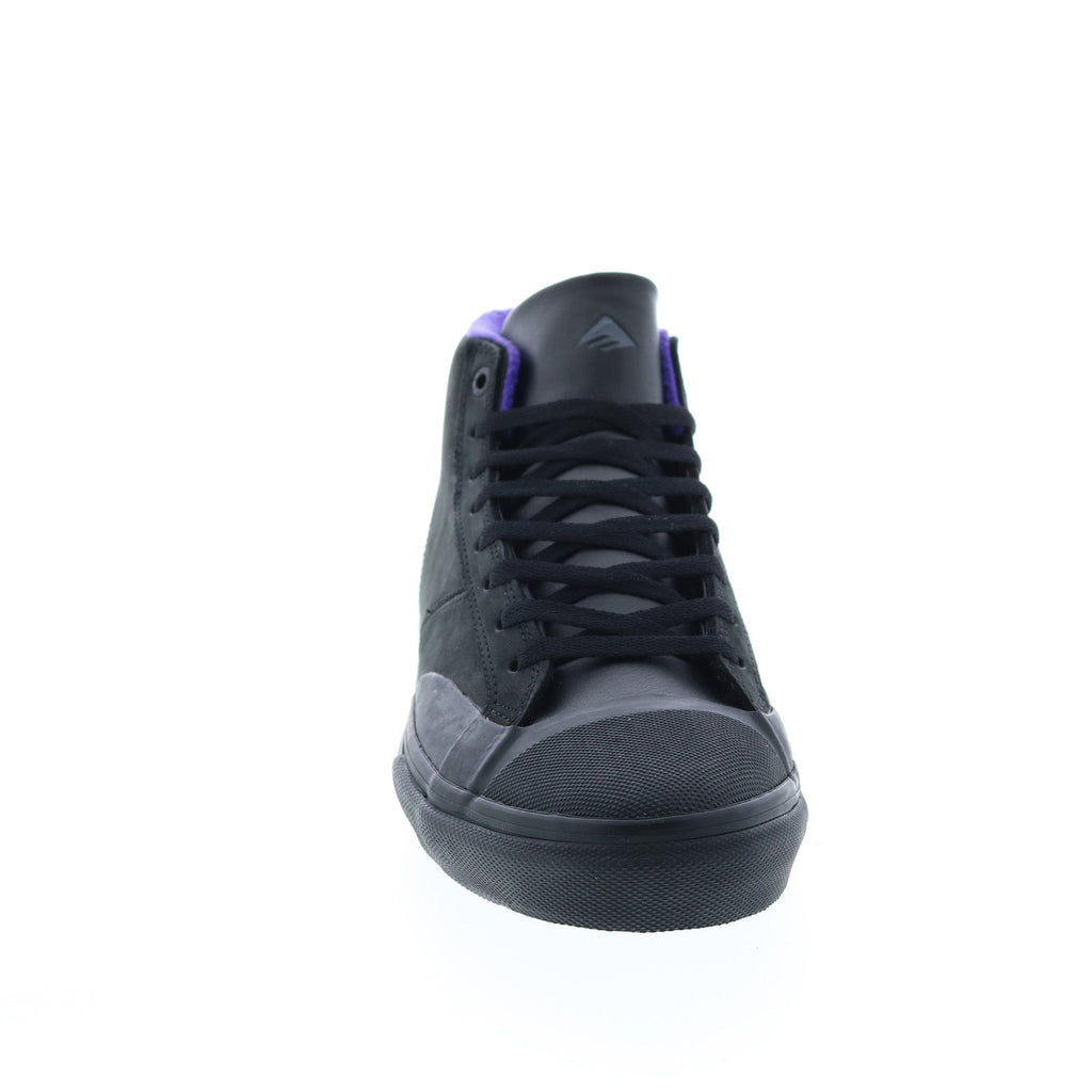 Emerica Omen Hi 6101000117003 Mens Black Leather Skate Sneakers Shoes ...