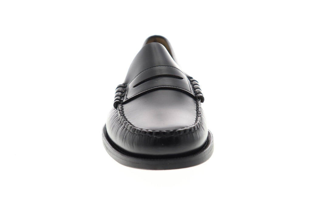 Sebago Classic Dan Mens Black Leather Loafers & Slip Ons Penny Shoes ...