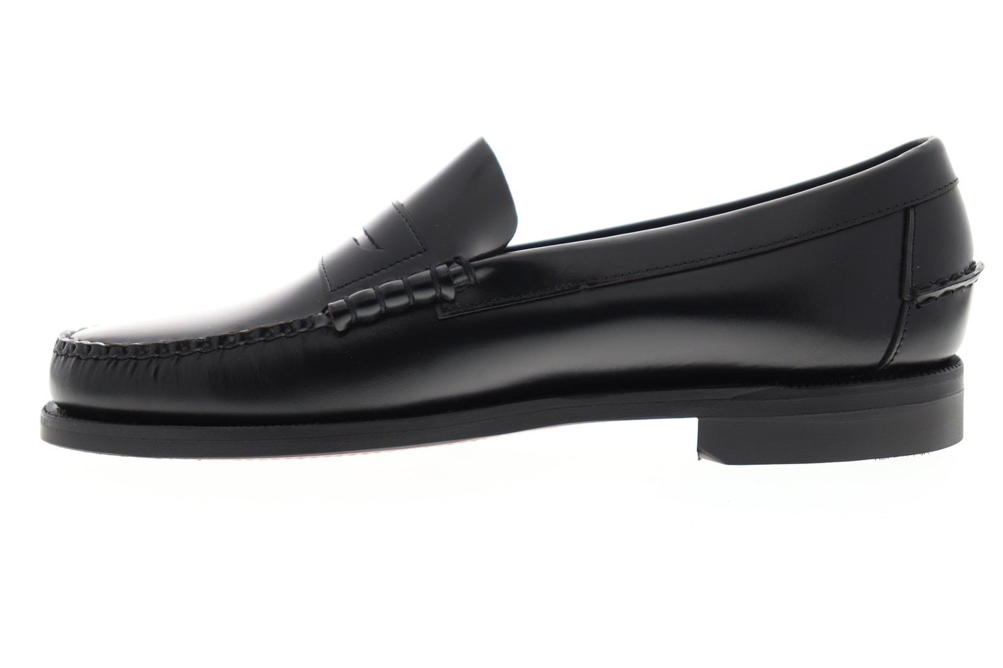 Sebago Classic Dan Mens Black Leather Loafers & Slip Ons Penny Shoes ...