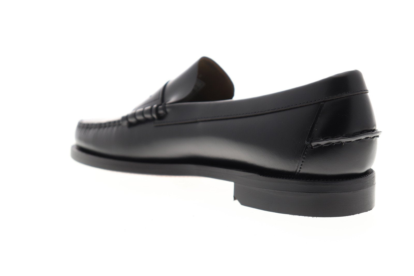 Sebago Classic Dan Mens Black Leather Loafers & Slip Ons Penny Shoes ...