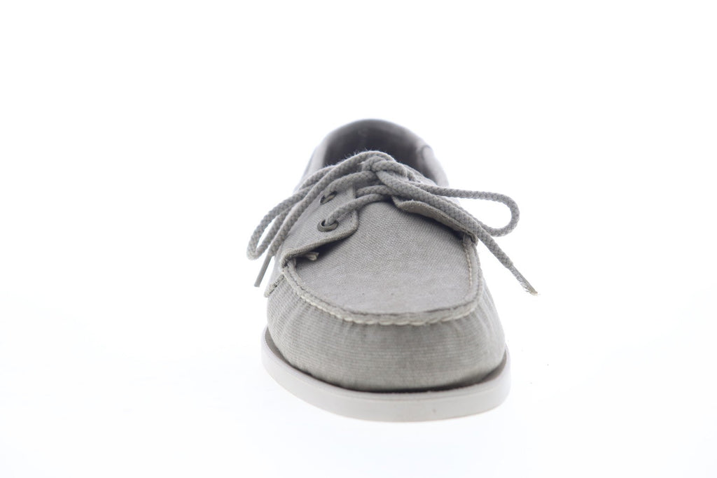 Sebago Dockside Portland Canvas 7000G70 Mens Gray Lace Up Boat Shoes L ...