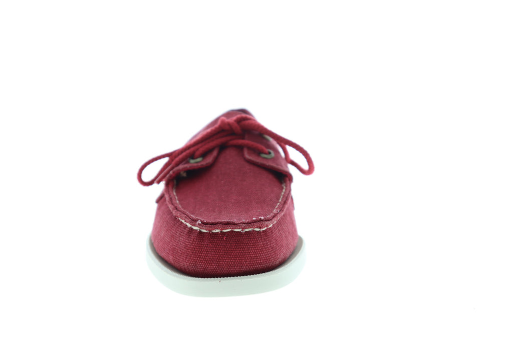 Sebago Dockside Portland Canvas 7000G70 Mens Red Low Top Boat Shoes Lo ...