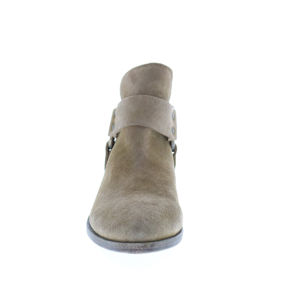 Frye Ray Harness Back Zip 70396 Womens Green Suede Zipper Booties Boot ...