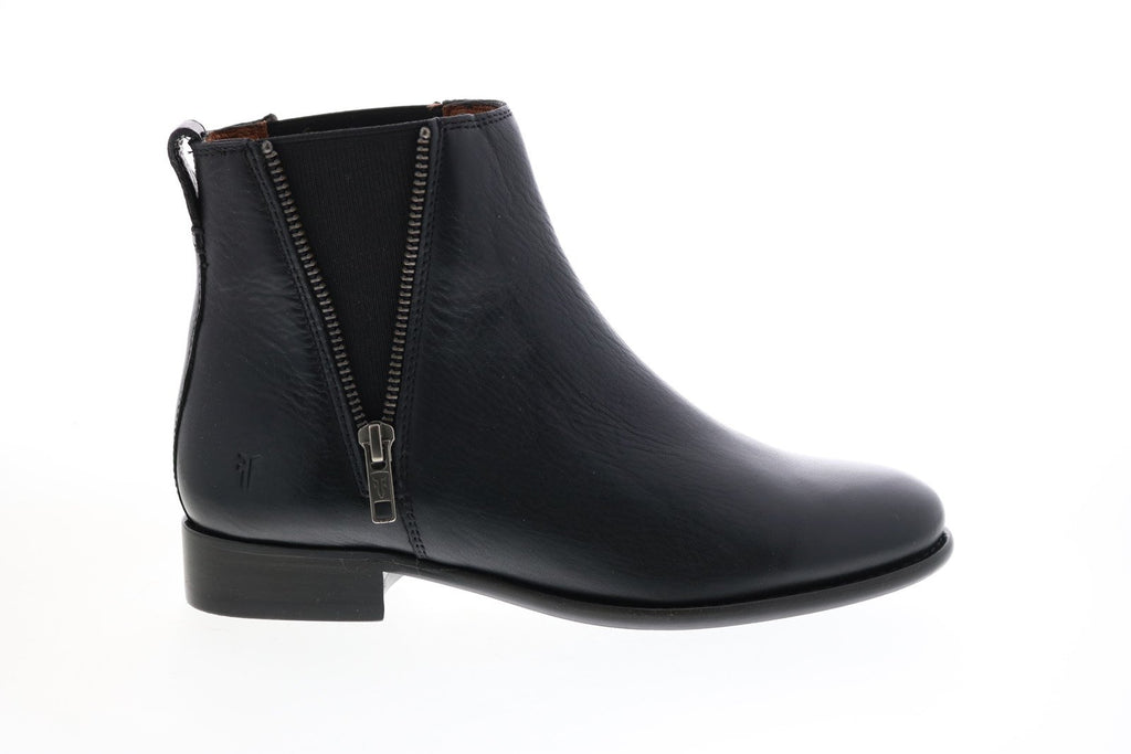 Frye Carly Zip Chelsea 71718 Womens Black Leather Ankle & Booties Boot ...