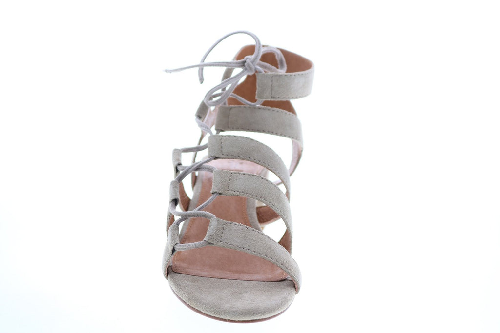 Frye Chrissy Side Ghillie 72360 Womens Gray Suede Slip On Strap Heels ...