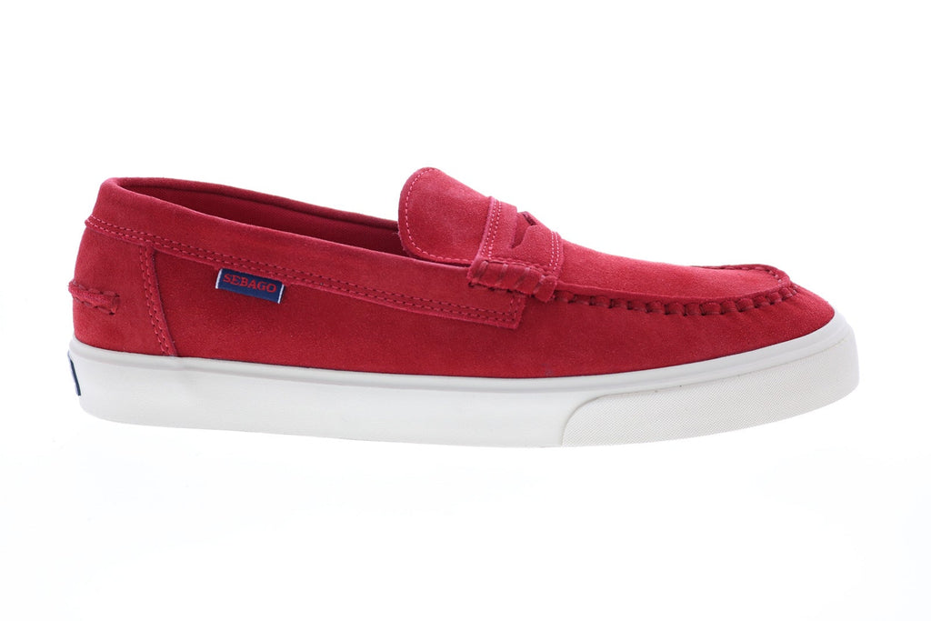 Sebago Manitou 751112W Mens Red Suede Loafers & Slip Ons Moccasin Shoes ...