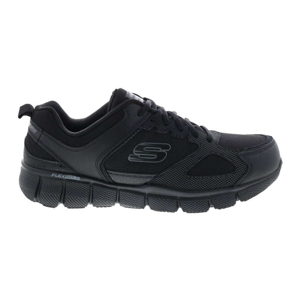 Skechers Work Relaxed Fit Telfin Sanphet Slip Resistant Mens Black Sho ...