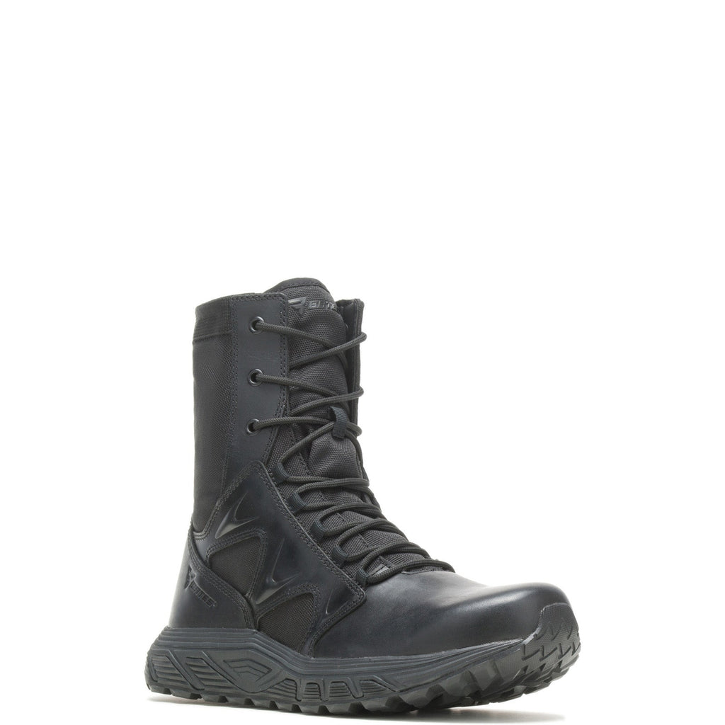 Bates Rush Tall Zip E01080 Mens Black Wide Leather Lace Up Tactical Bo ...