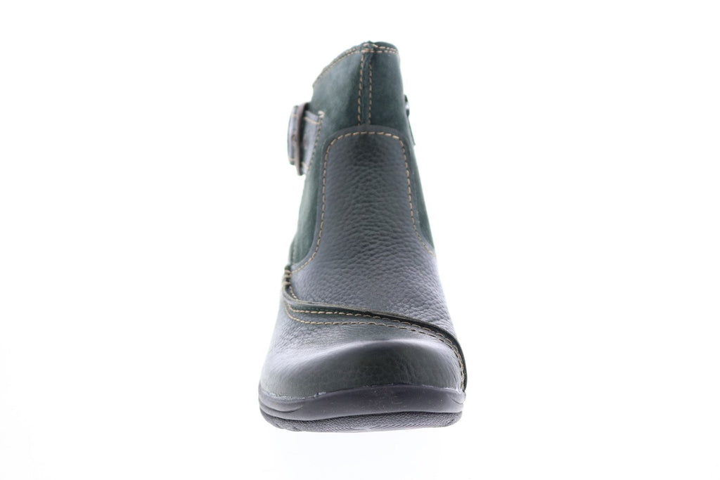Earth Origins Dayton Womens Green Leather Slip On Ankle & Booties Boot ...