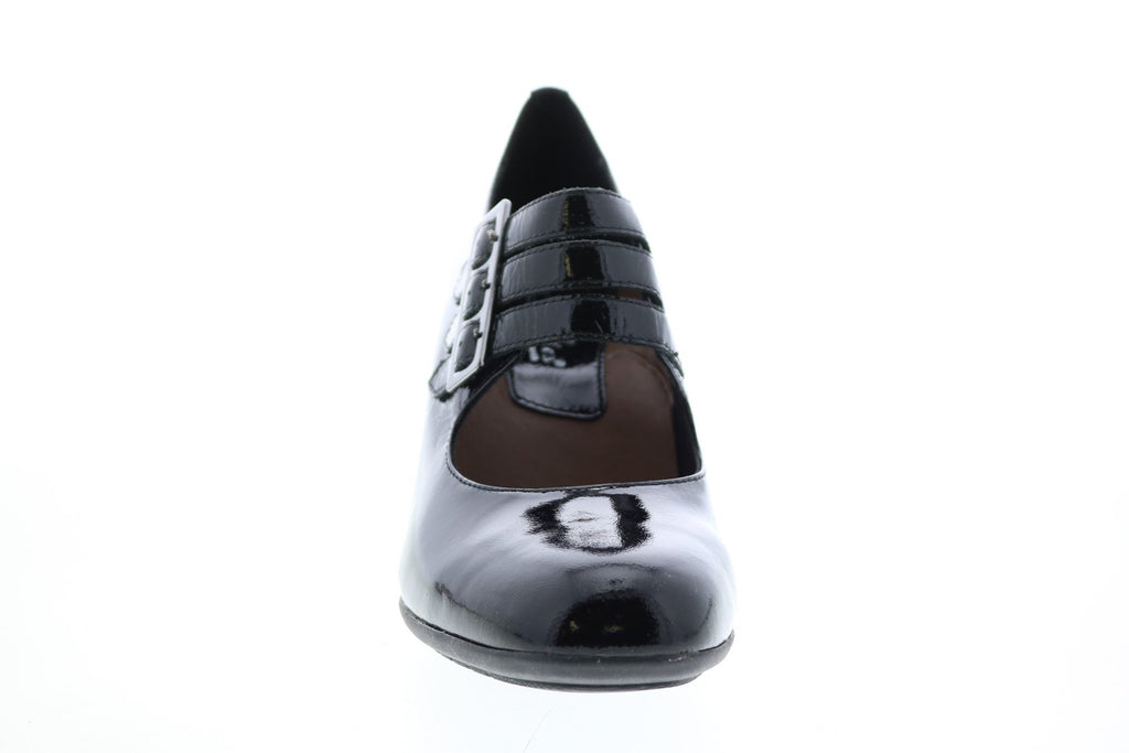 Earthies Fortuna 3 Buckle Heel FORTUNA-BLK Womens Black Pumps Heels Sh ...