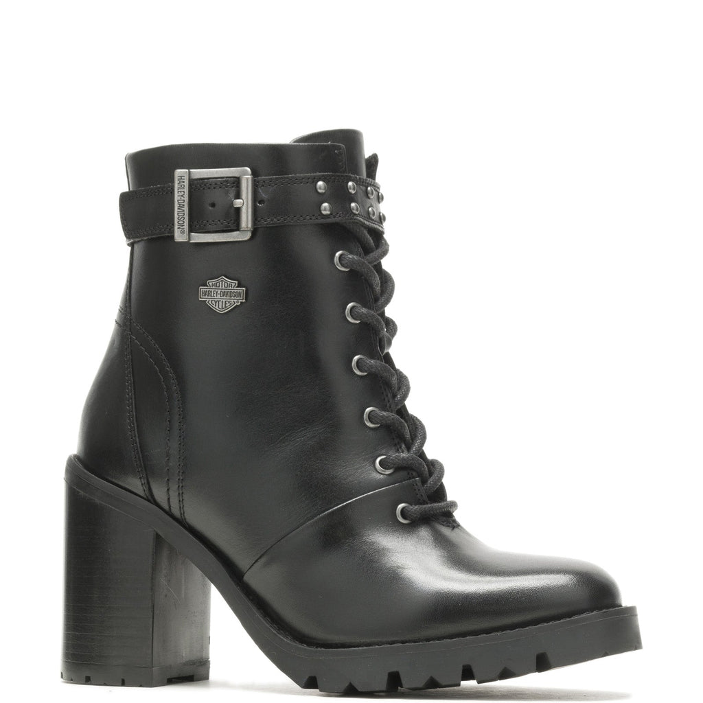 Harley-Davidson Adina Lace D84729 Womens Black Leather Motorcycle Boot ...
