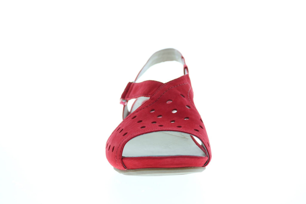 Earthies Buck Razzoli RAZZOLI-BRE Womens Red Leather Strap Flats Shoes ...