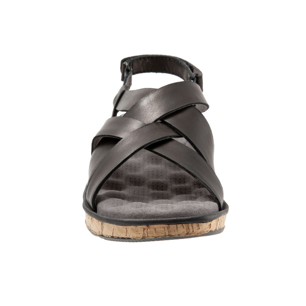 Softwalk Bonaire S1902-001 Womens Black Leather Slingback Sandals Shoe ...