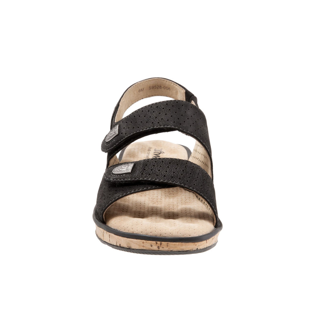 Softwalk Bolivia S9528-006 Womens Black Leather Slingback Sandals Shoe ...