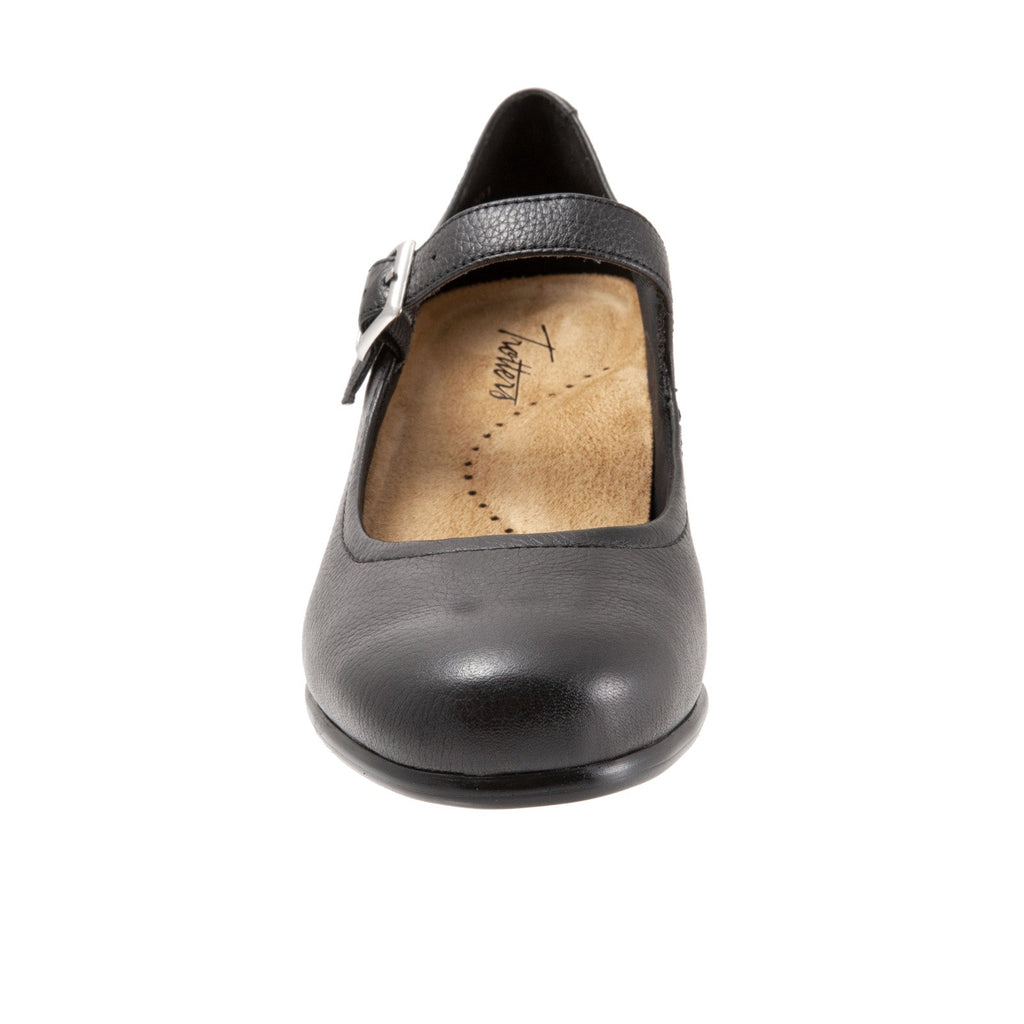 Trotters Willow T1964-001 Womens Black Narrow Leather Wedges Heels Sho ...