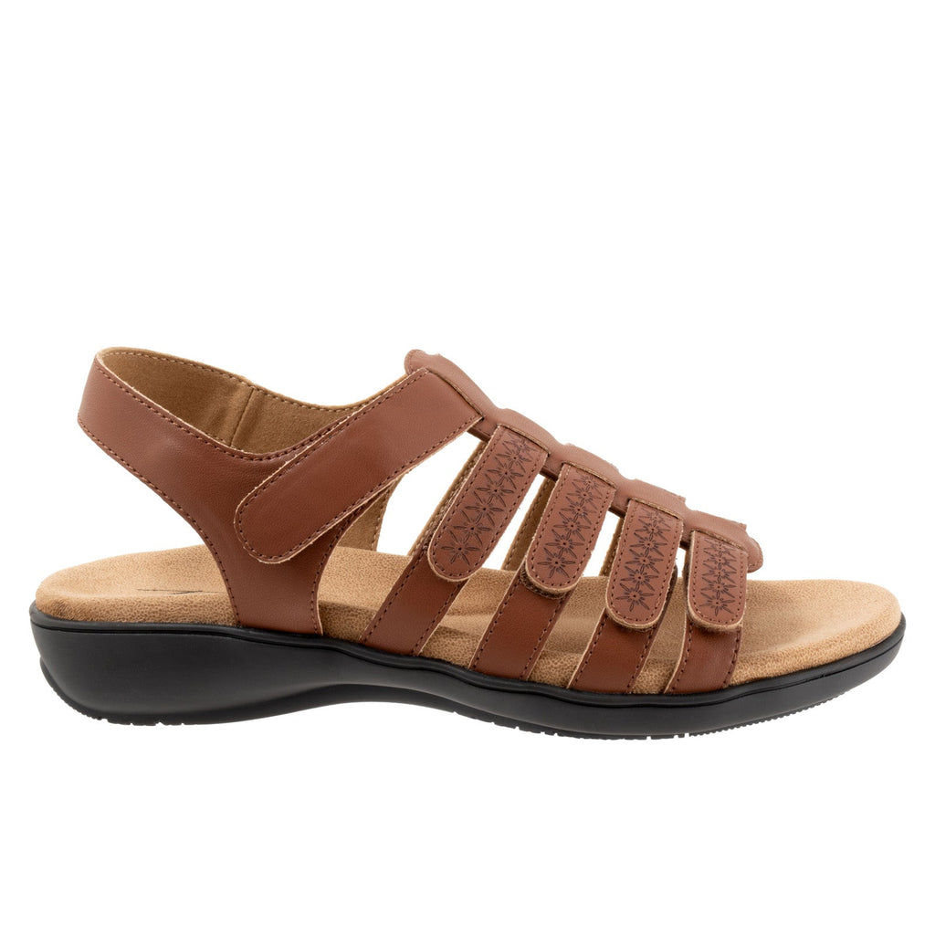 Trotters Tiki Laser T2322-215 Womens Brown Leather Strap Sandals Shoes ...