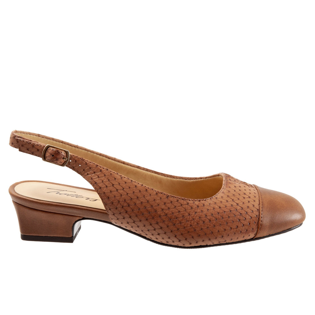 Trotters Dea T7001-294 Womens Brown Narrow Leather Slingback Heels Sho ...