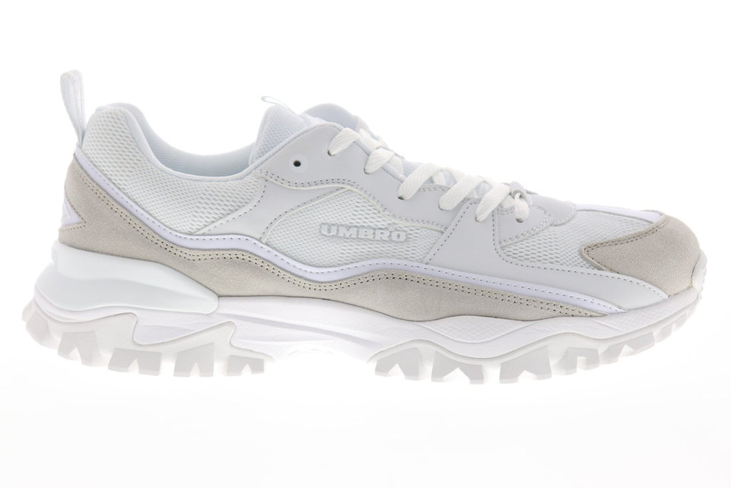 Umbro Bumpy Mens White Suede Mesh Low Top Lace Up Lifestyle Sneakers S ...