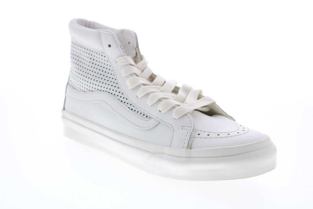 Vans Sk8 Hi Slim VN0A38GQMSH Mens White Leather Skate Sneakers Shoes ...