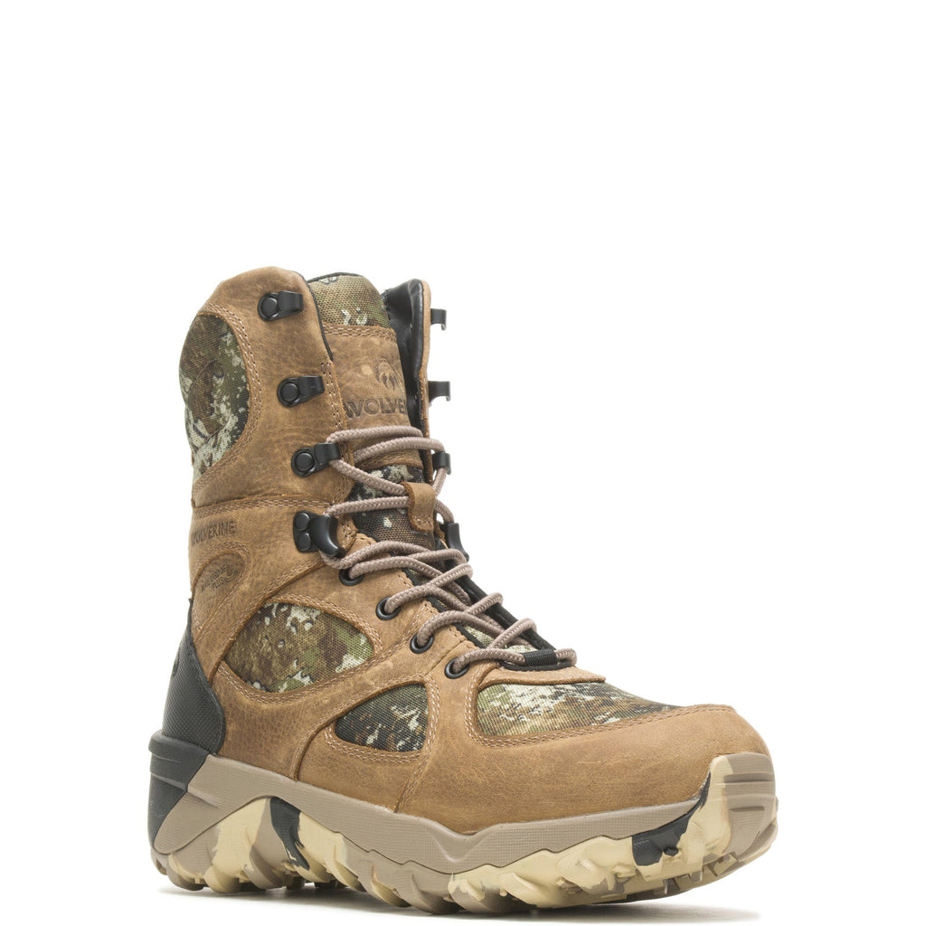 Wolverine Field Guide Waterproof Insulated 8" Mens Brown Hiking Boots ...