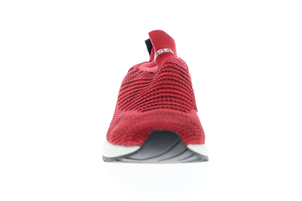 Diesel S-KB ATHL Sock Mens Red Canvas Low Top Slip On Lifestyle Sneake ...
