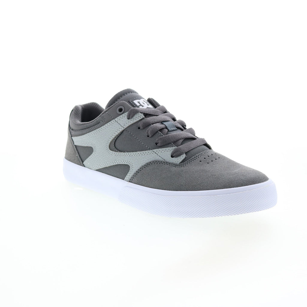 DC Kalis Vulc ADYS300569-DGT Mens Gray Suede Skate Inspired Sneakers S ...