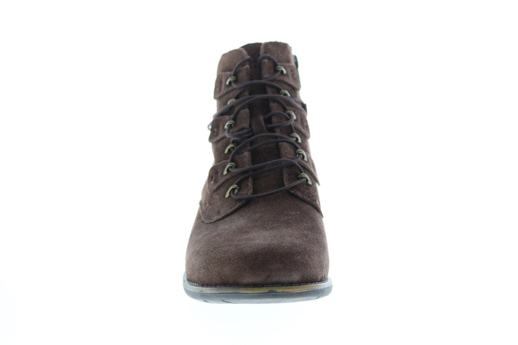 Earth Boone Womens Brown Suede Lace Up Ankle & Booties Boots - Ruze Shoes