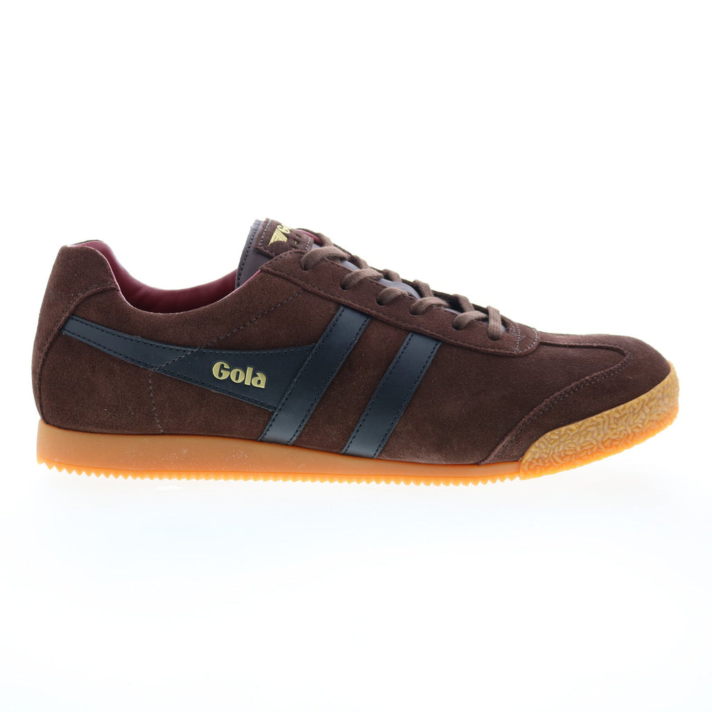 Gola Harrier Suede CMA192 Mens Brown Suede Lace Up Lifestyle Sneakers ...