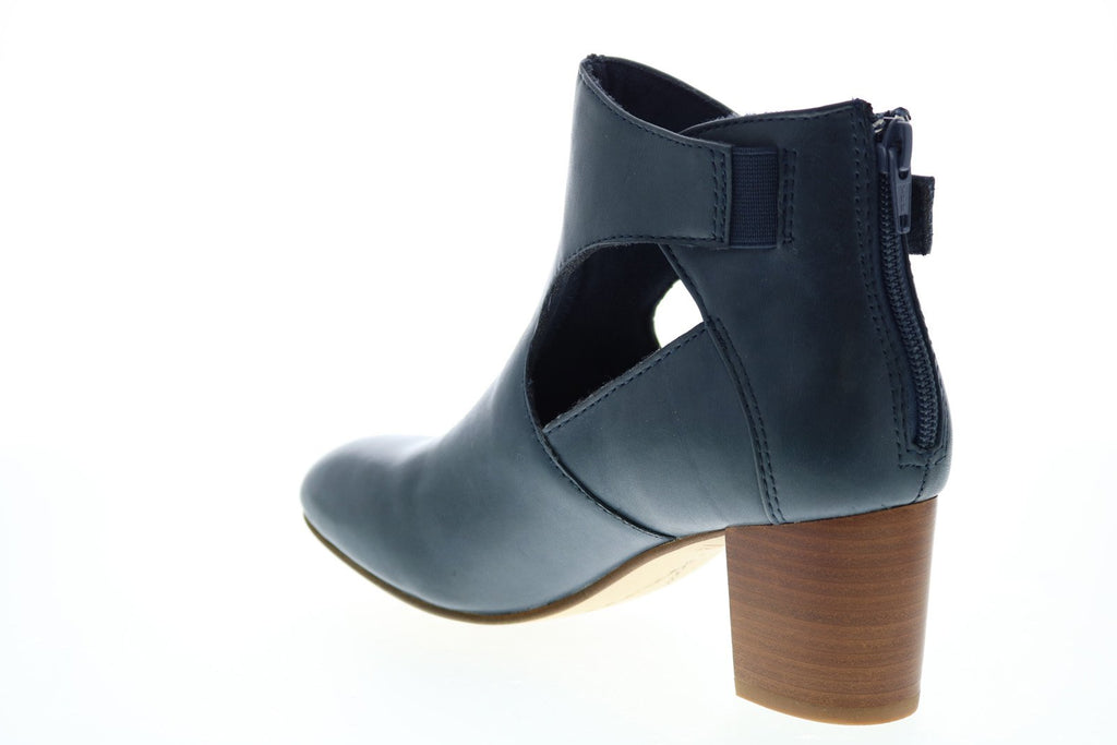 Earth Corinth Womens Blue Leather Zipper Ankle & Booties Boots - Ruze Shoes