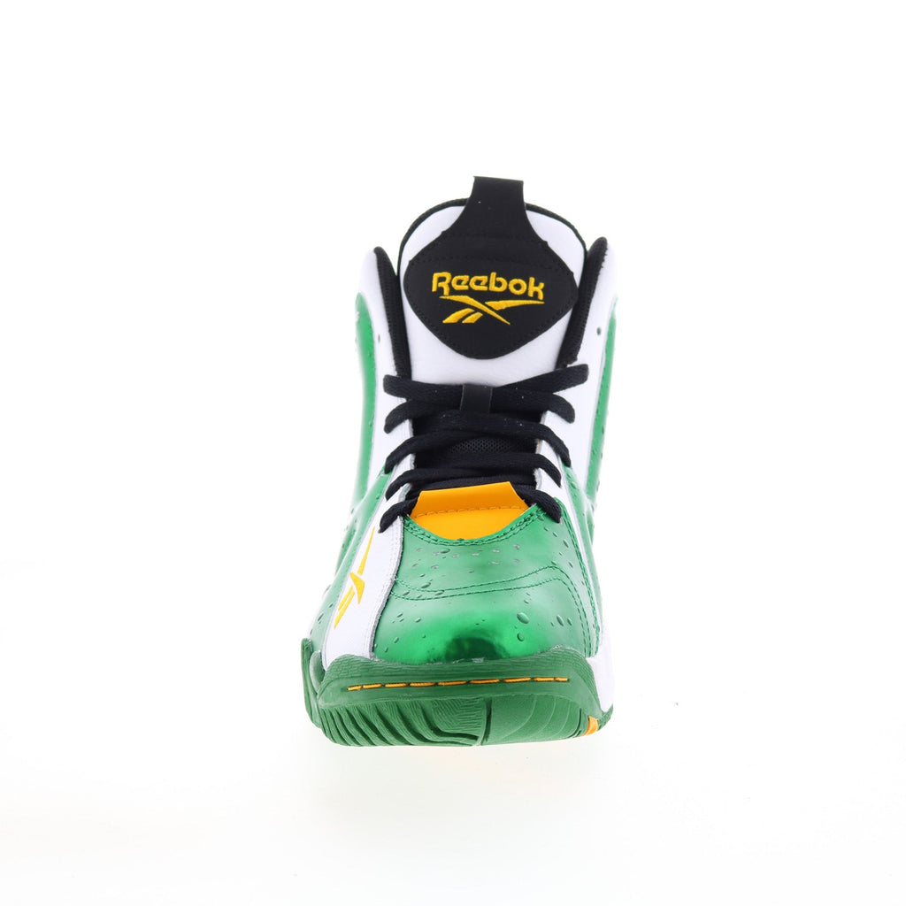 Reebok Hurrikaze II Mens Green Leather Lace Up Athletic Basketball Sho ...
