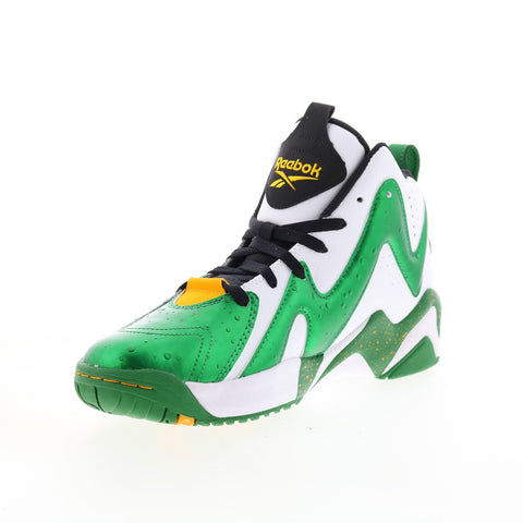 Reebok Hurrikaze II Mens Green Leather Lace Up Athletic Basketball Sho ...