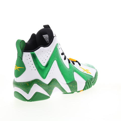 Reebok Hurrikaze II Mens Green Leather Lace Up Athletic Basketball Sho ...